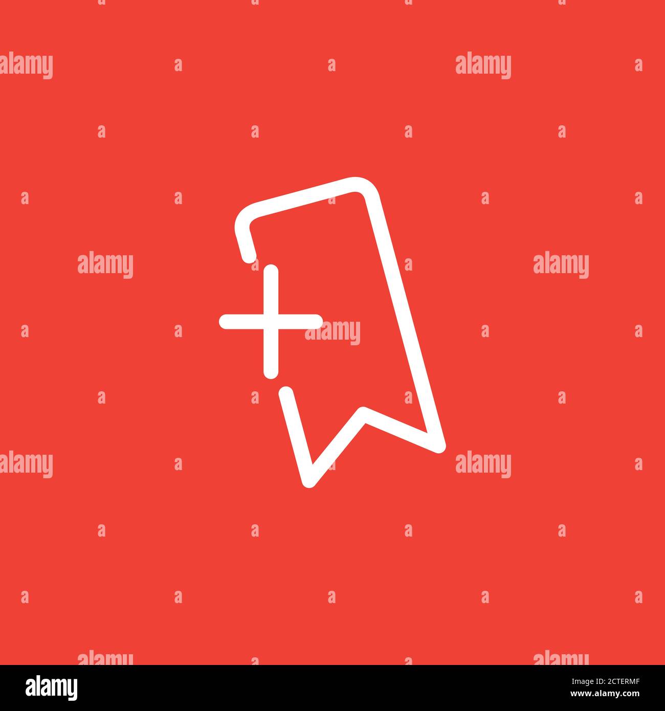 Badge Line Red Icon On White Background. Red Flat Style Vector ...