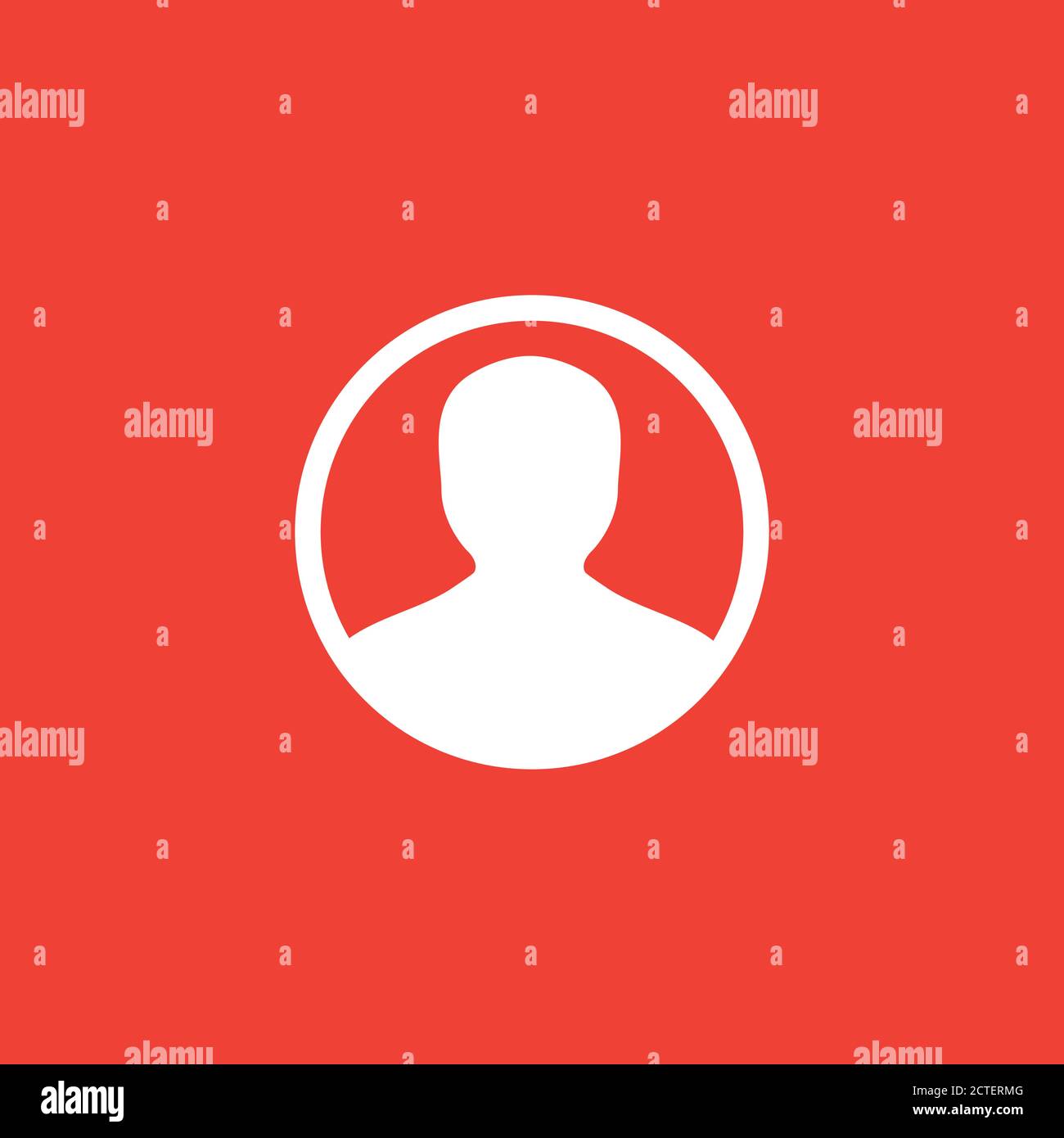 Avatar Red Icon On White Background. Red Flat Style Vector Illustration ...