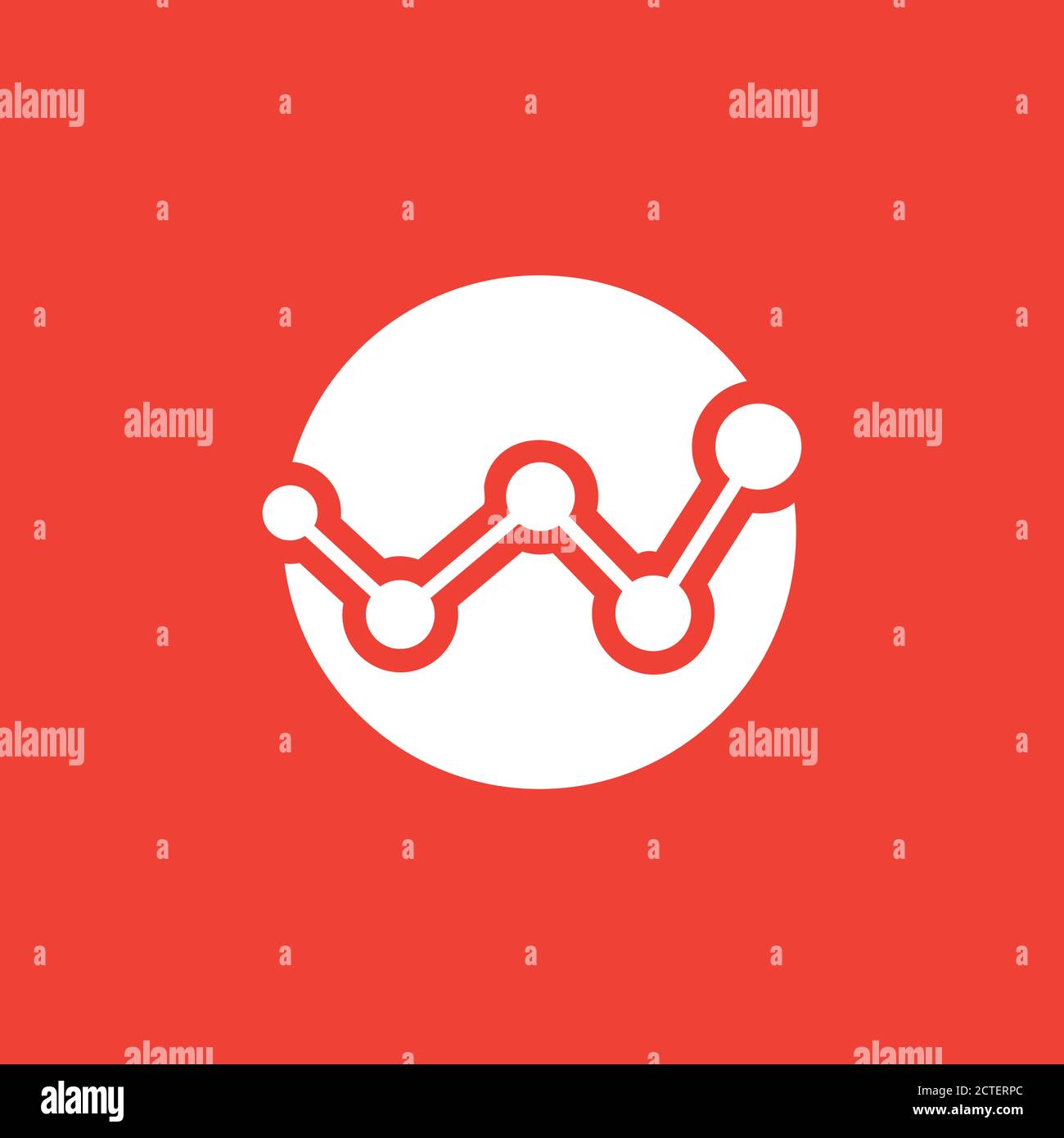 Analytics Red Icon On White Background. Red Flat Style Vector ...