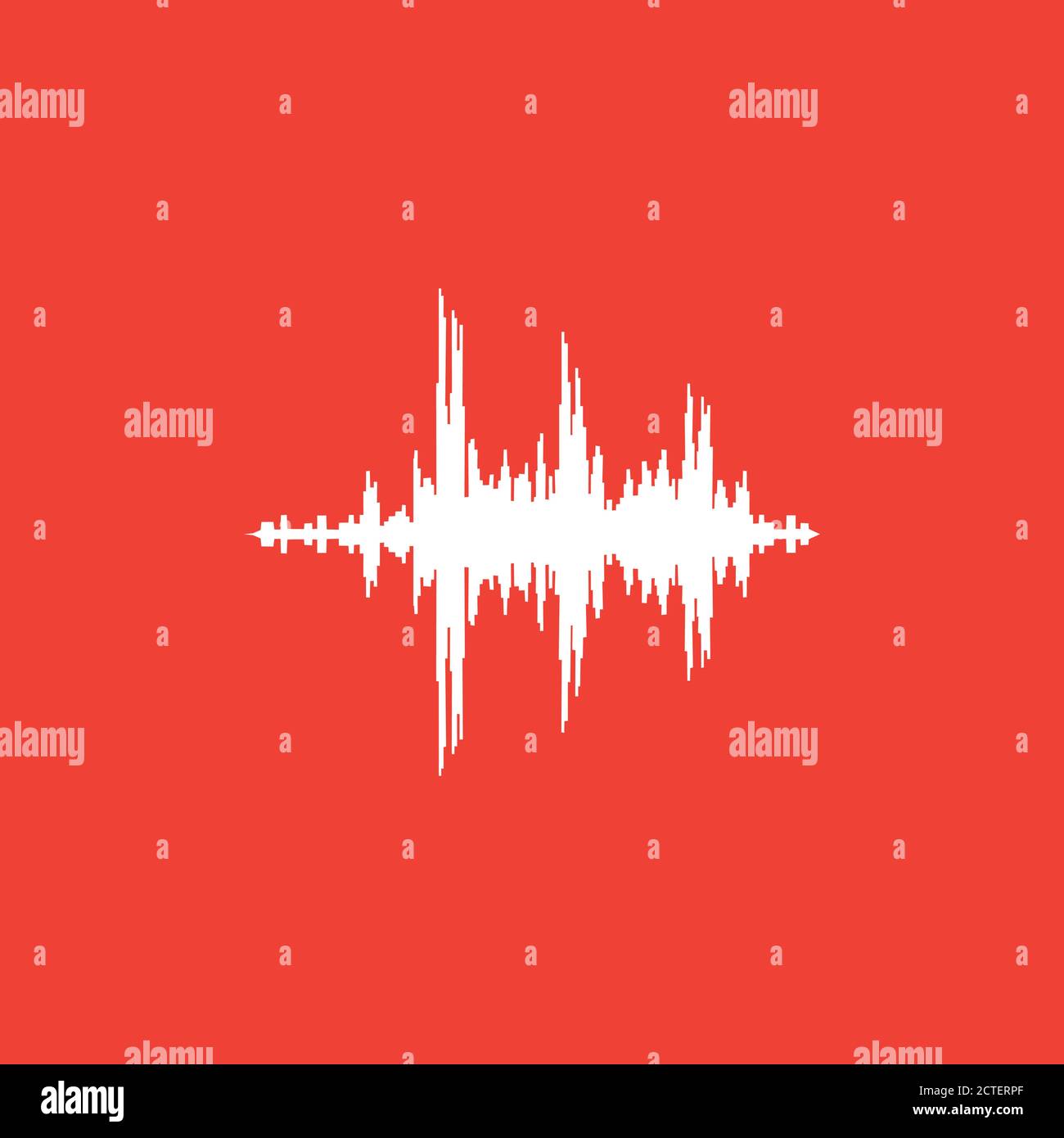 Audio Signal Red Icon On White Background. Red Flat Style Vector ...