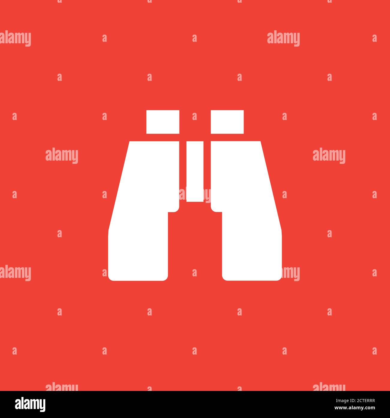 Binocular Icon On Red Background. Red Flat Style Vector Illustration ...