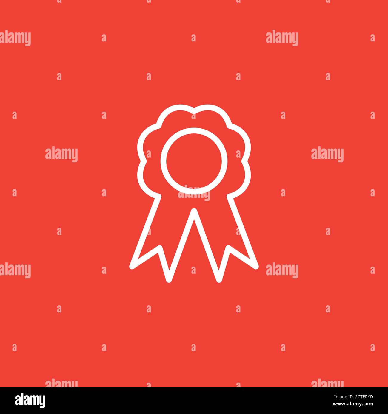 Badge Line Red Icon On White Background. Red Flat Style Vector ...