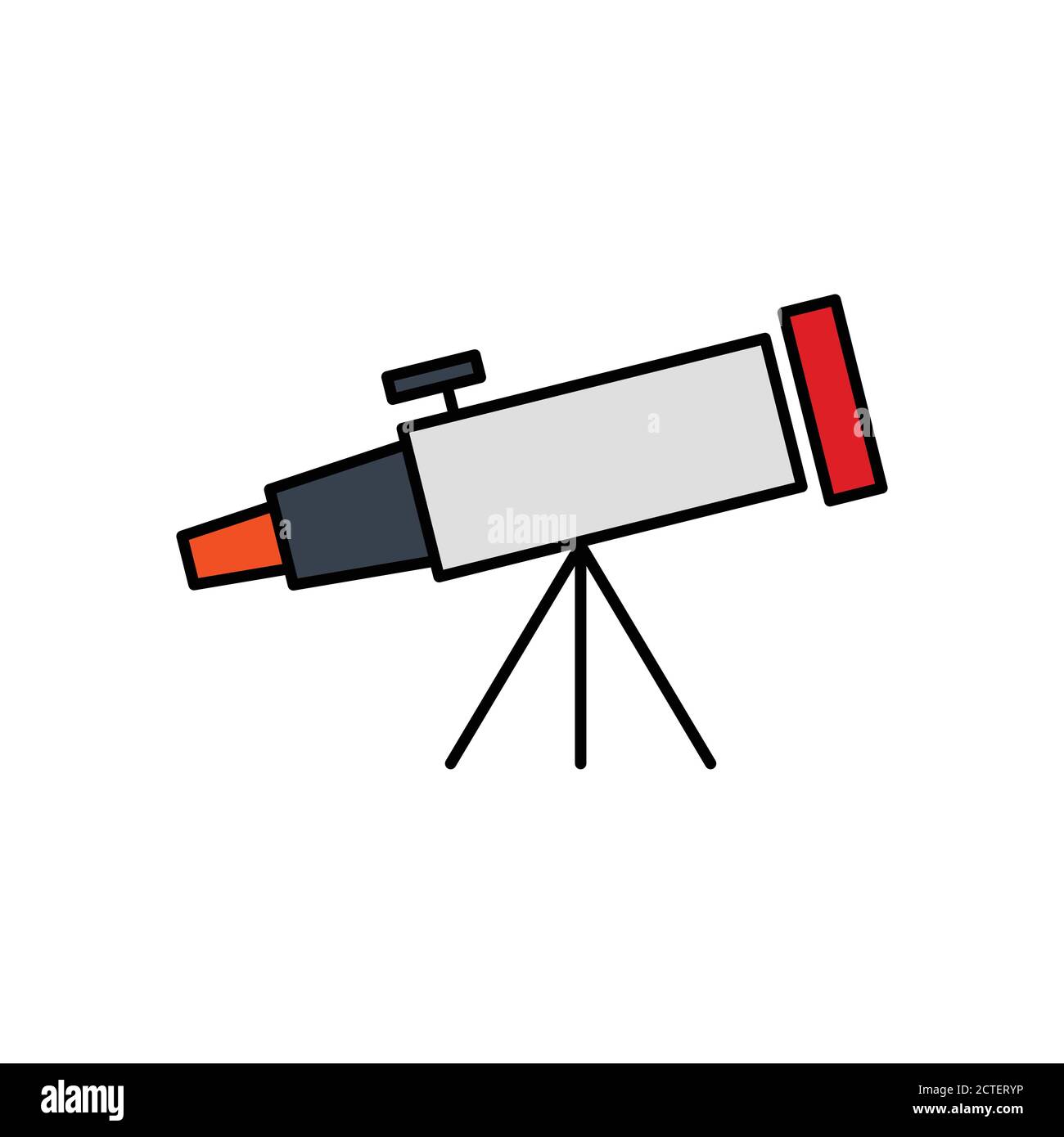 Telescope flat icon, icon for education. Design template vector Stock ...