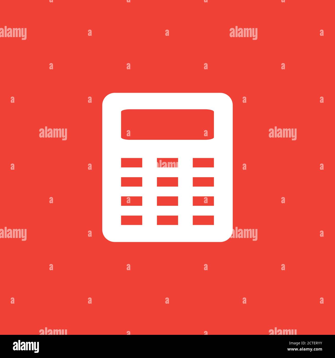 Calculator Icon On Red Background. Red Flat Style Vector Illustration ...