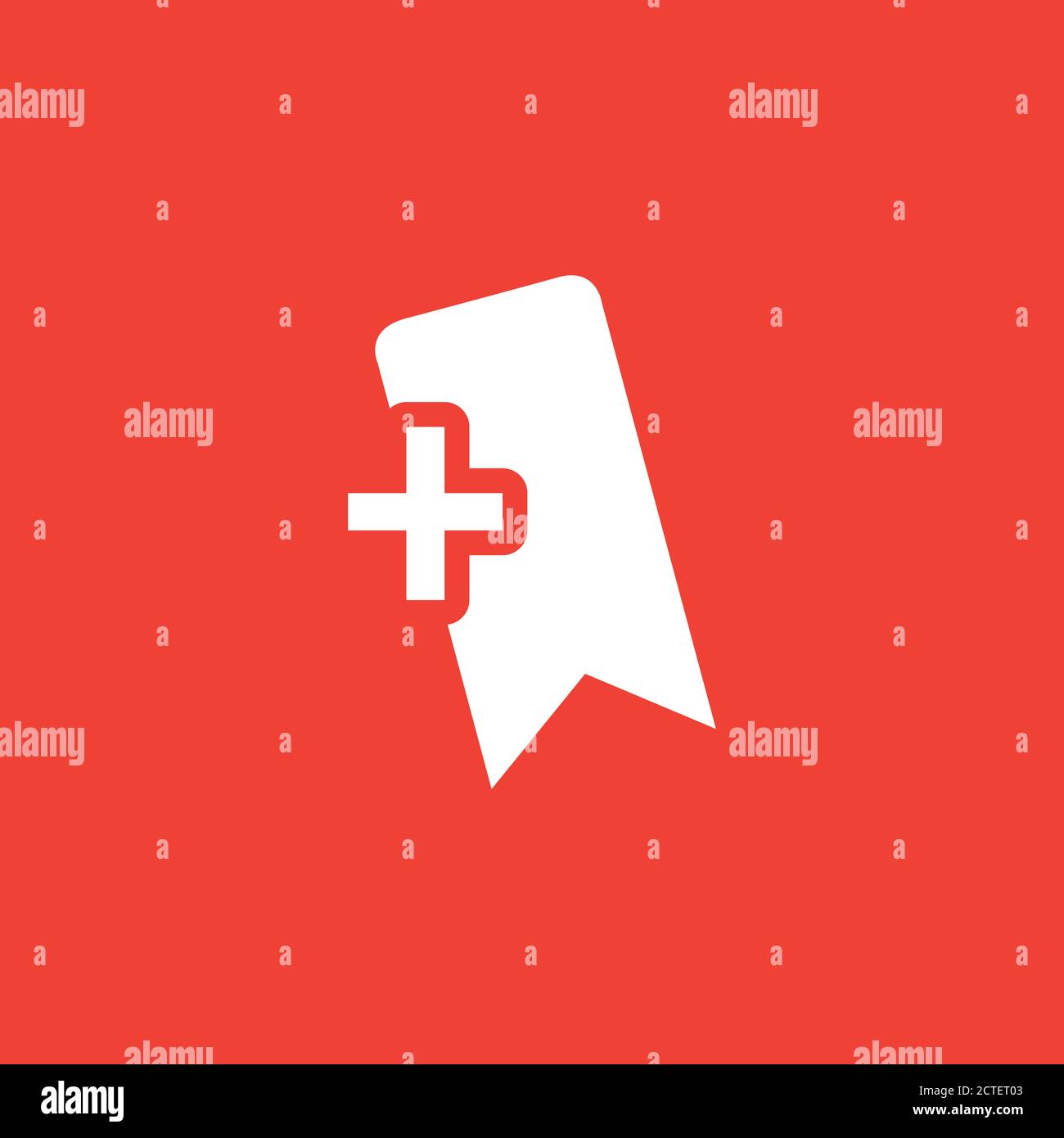 Badge Red Icon On White Background. Red Flat Style Vector Illustration ...