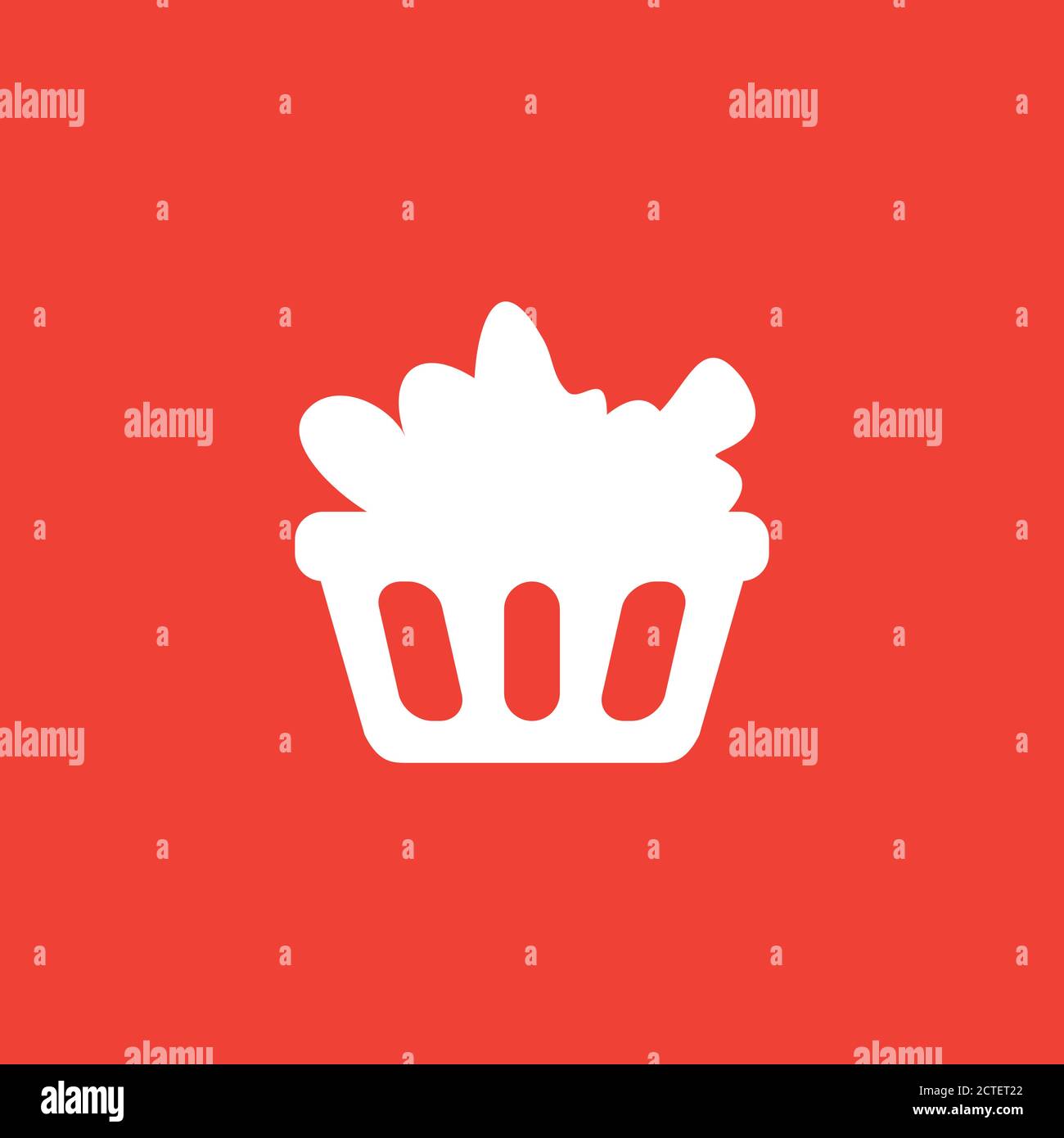 Basket Red Icon On White Background. Red Flat Style Vector Illustration ...