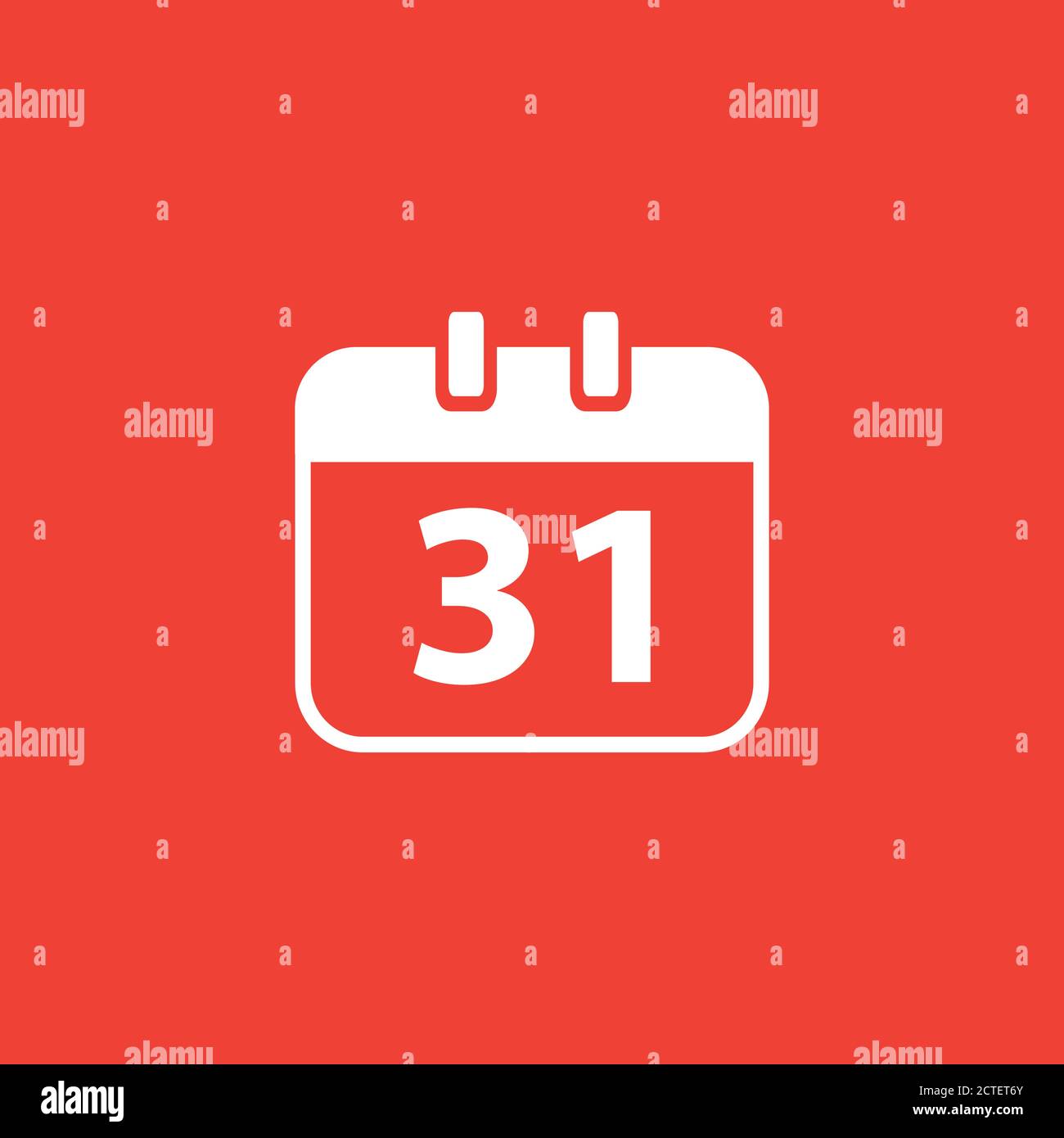 Calendar Icon On Red Background. Red Flat Style Vector Illustration ...