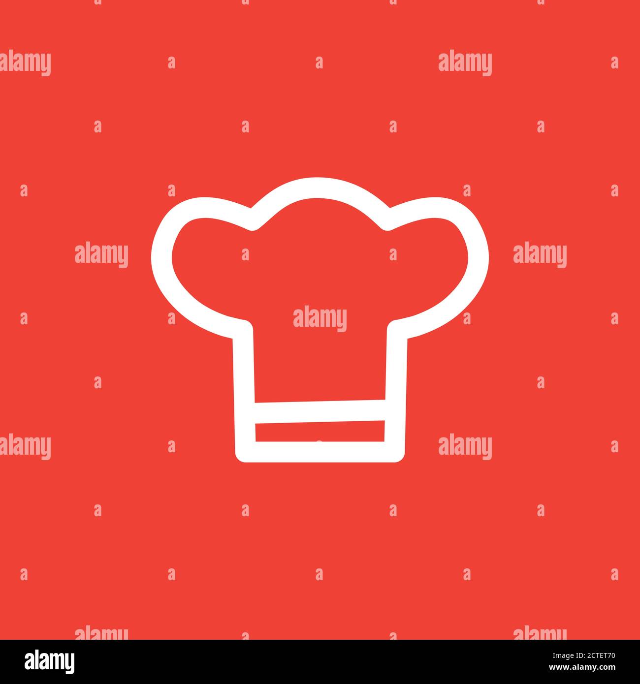 Chef Hats Icon On Red Background. Red Flat Style Vector Illustration ...
