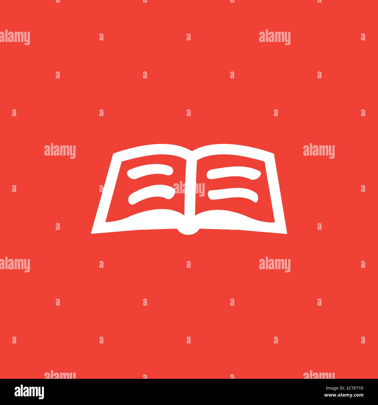 Book Icon On Red Background. Red Flat Style Vector Illustration Stock ...