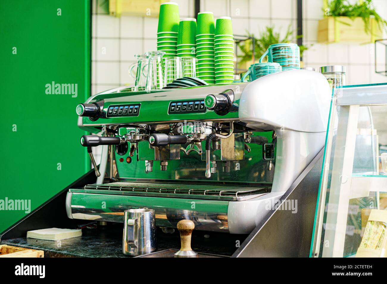 Black coffee machine shiny metal hi-res stock photography and images ...