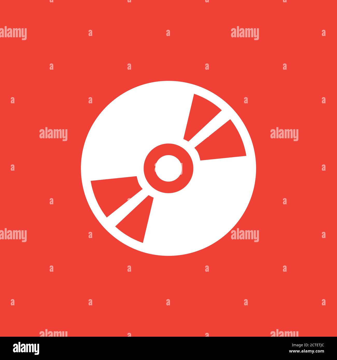DVD or CD Icon On Red Background. Red Flat Style Vector Illustration ...
