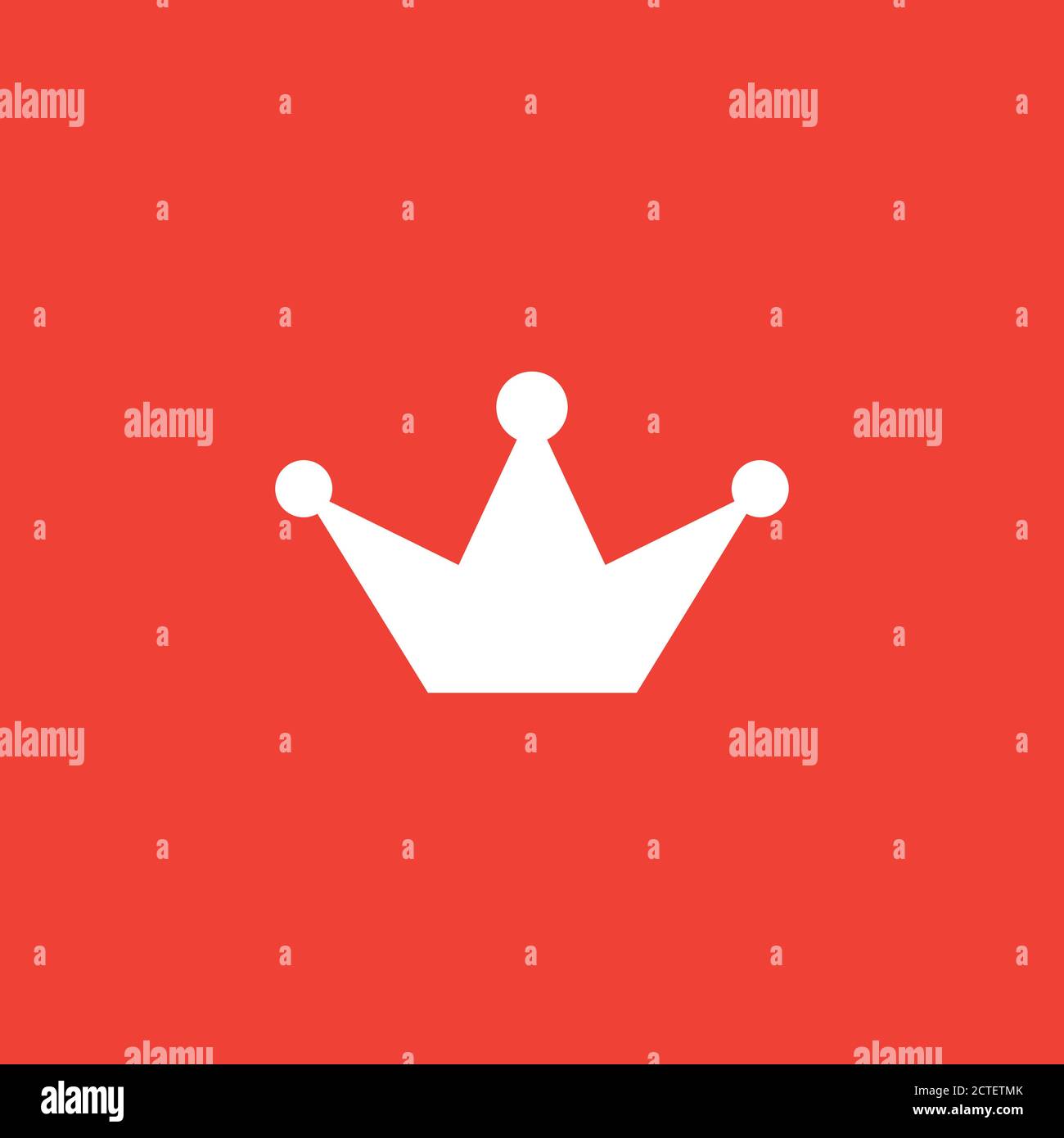 Crown Icon On Red Background. Red Flat Style Vector Illustration Stock ...