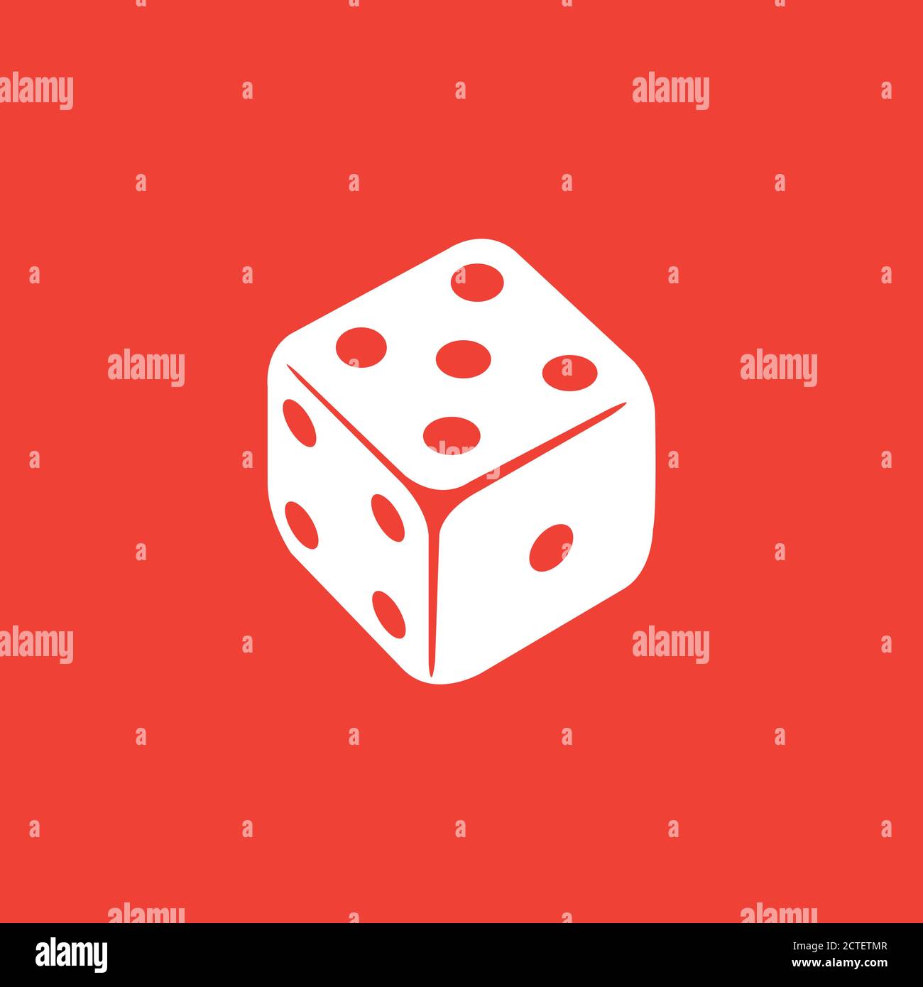 Casino Dice Icon On Red Background. Red Flat Style Vector Illustration ...