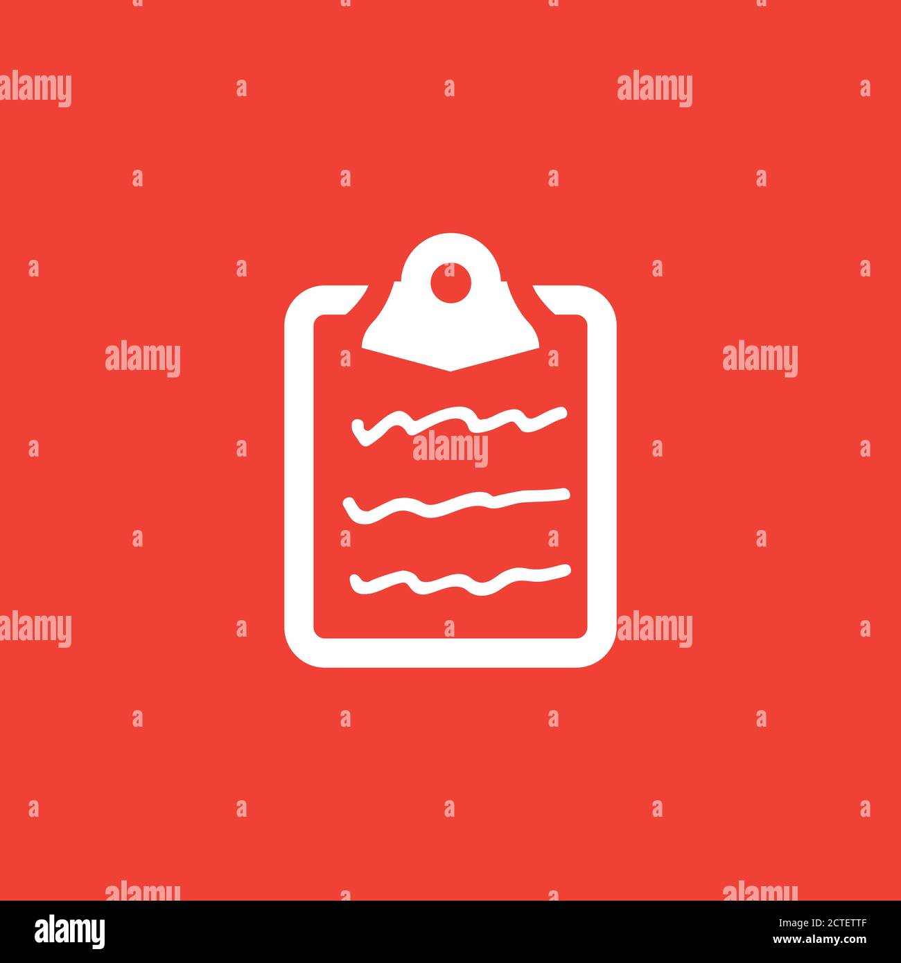 Document Icon On Red Background. Red Flat Style Vector Illustration ...