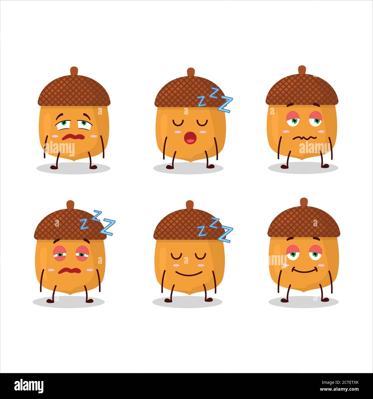 Cartoon character of walnuts with sleepy expression Stock Vector Image ...