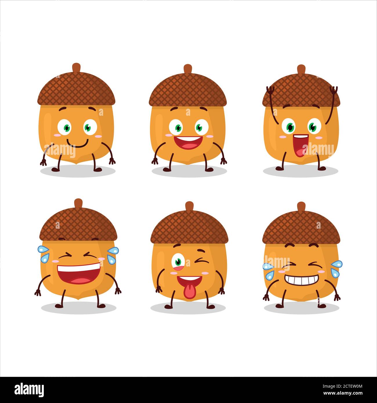 Cartoon character of walnuts with smile expression Stock Vector Image ...