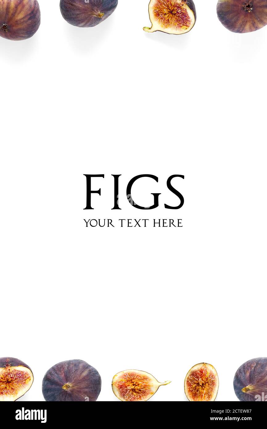 Creative layout of Fresh ripe figs. Food Photo. Figs on a white ...