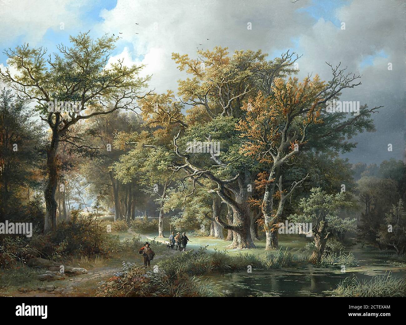 Haanen Remigius Van - Boslandschap Met Landvolk En Jagers - Dutch ...