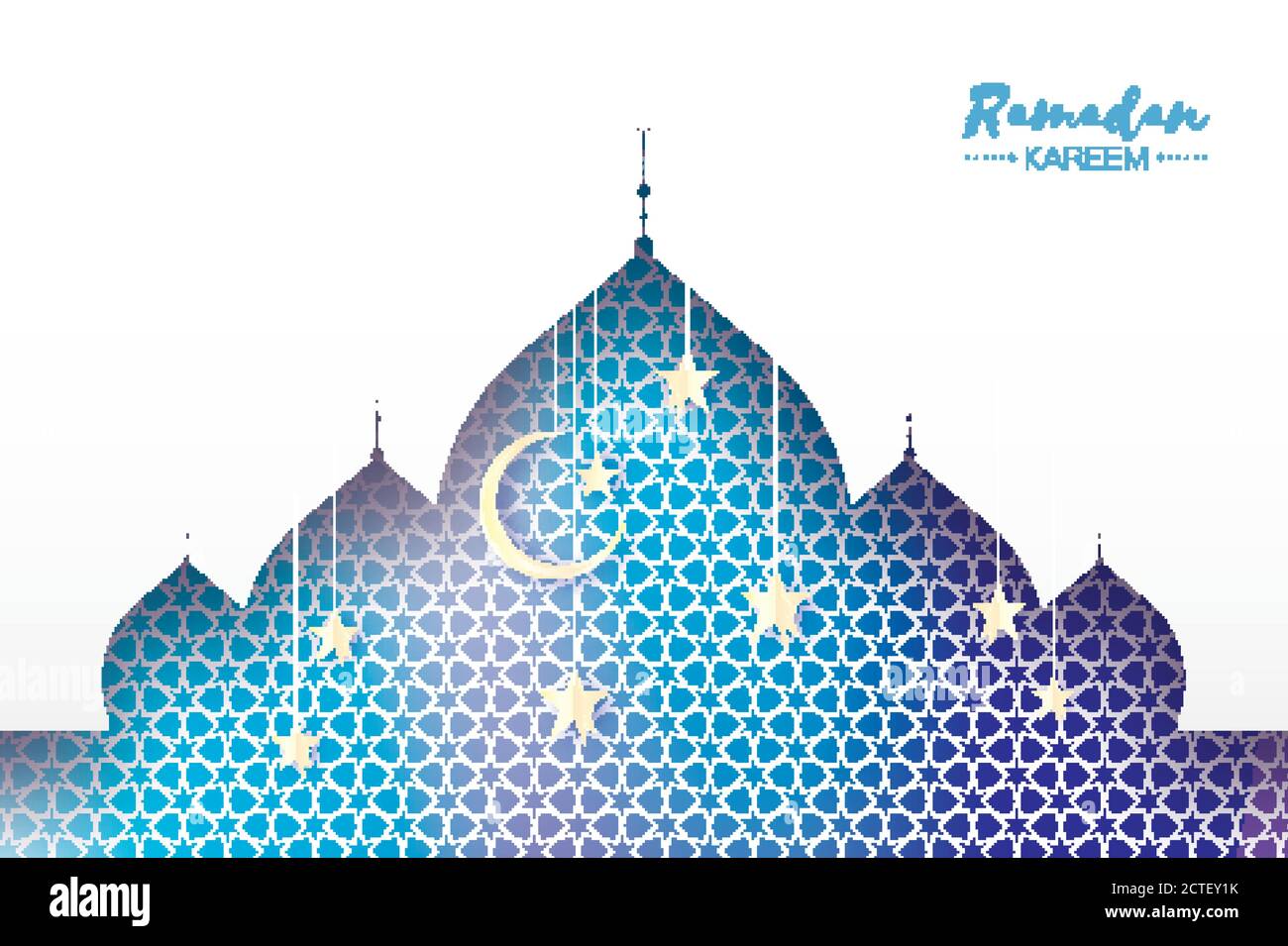 Ramadan Kareem. Arabic window Mosque, white stars in paper cut style ...