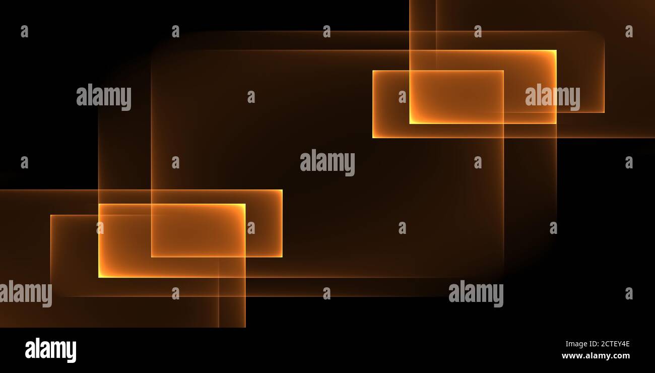 Abstract background - black background with orange glowing rectangles - 2D illustration Stock ...