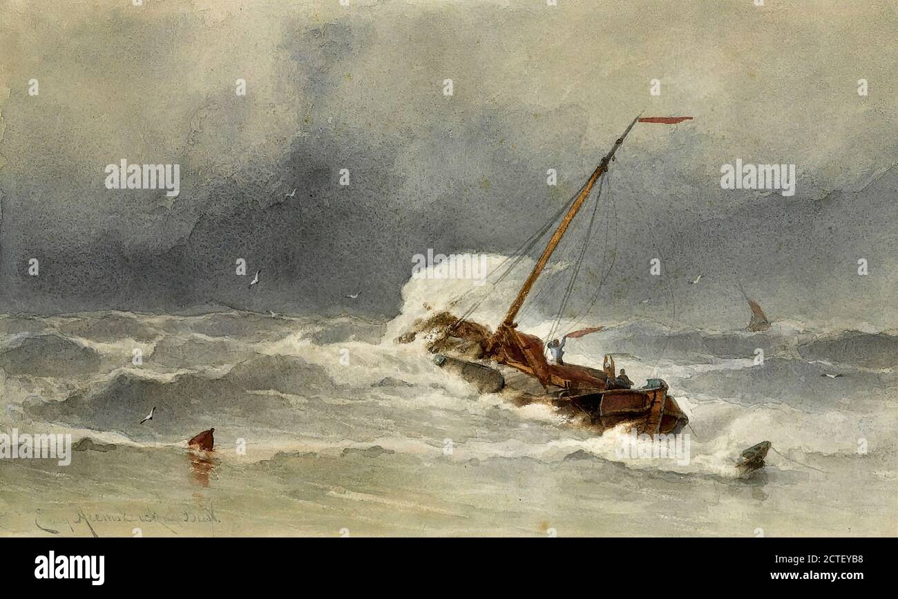 Heemskerk Van Beest Jacob Eduard Van - a Barge in Stormy Weather ...
