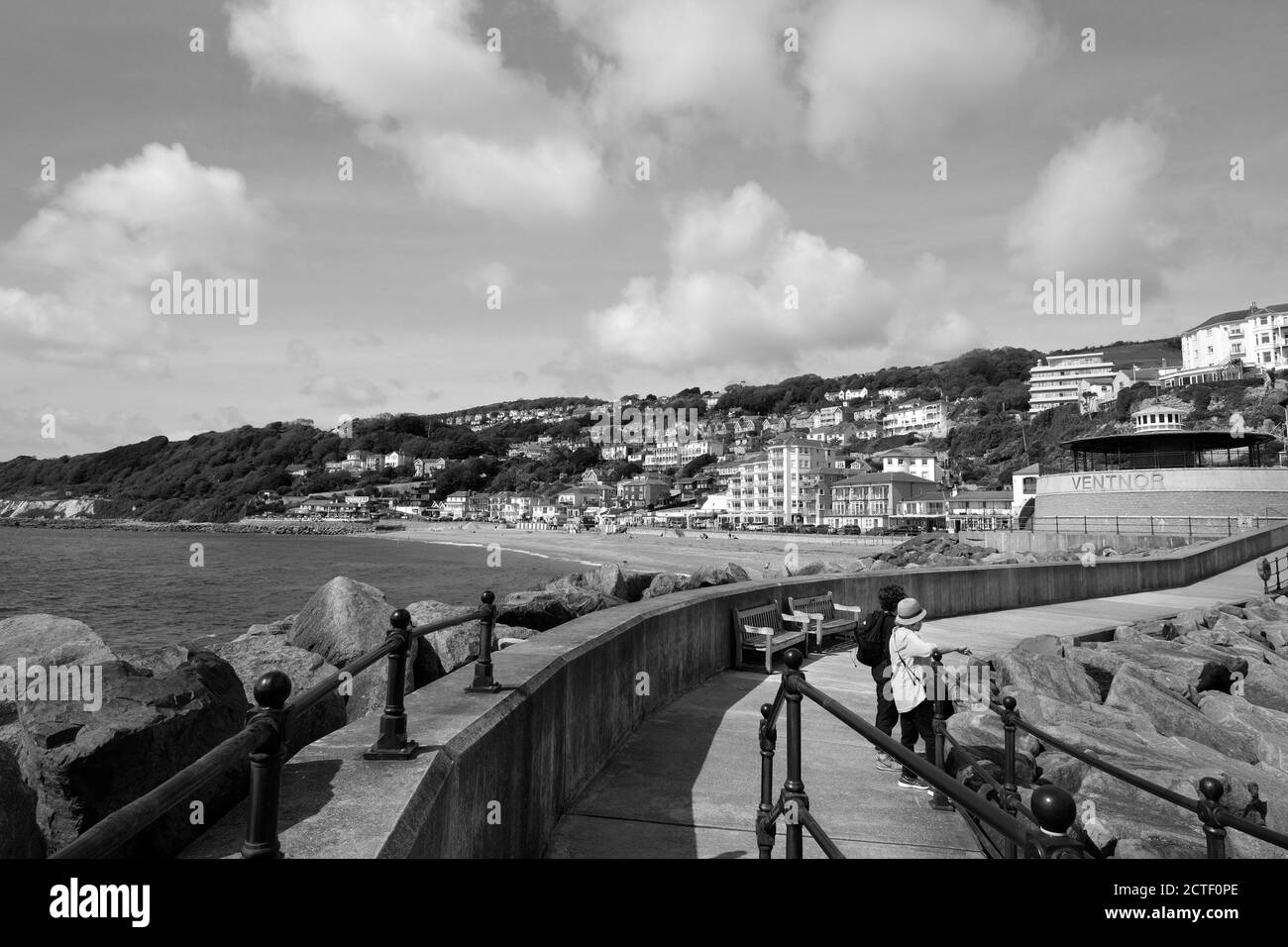 Ventnor Isle of Wight view of the beach and seafront Stock Photo - Alamy