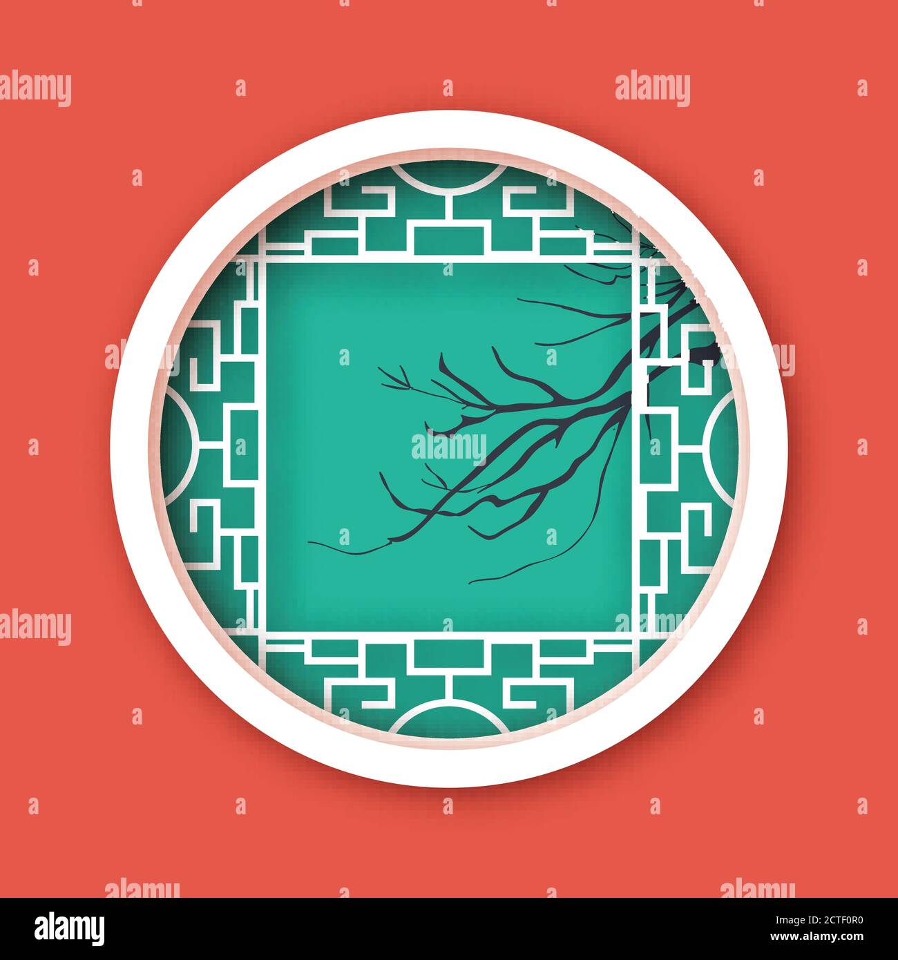 Shadow of chinese window Stock Vector Images - Alamy