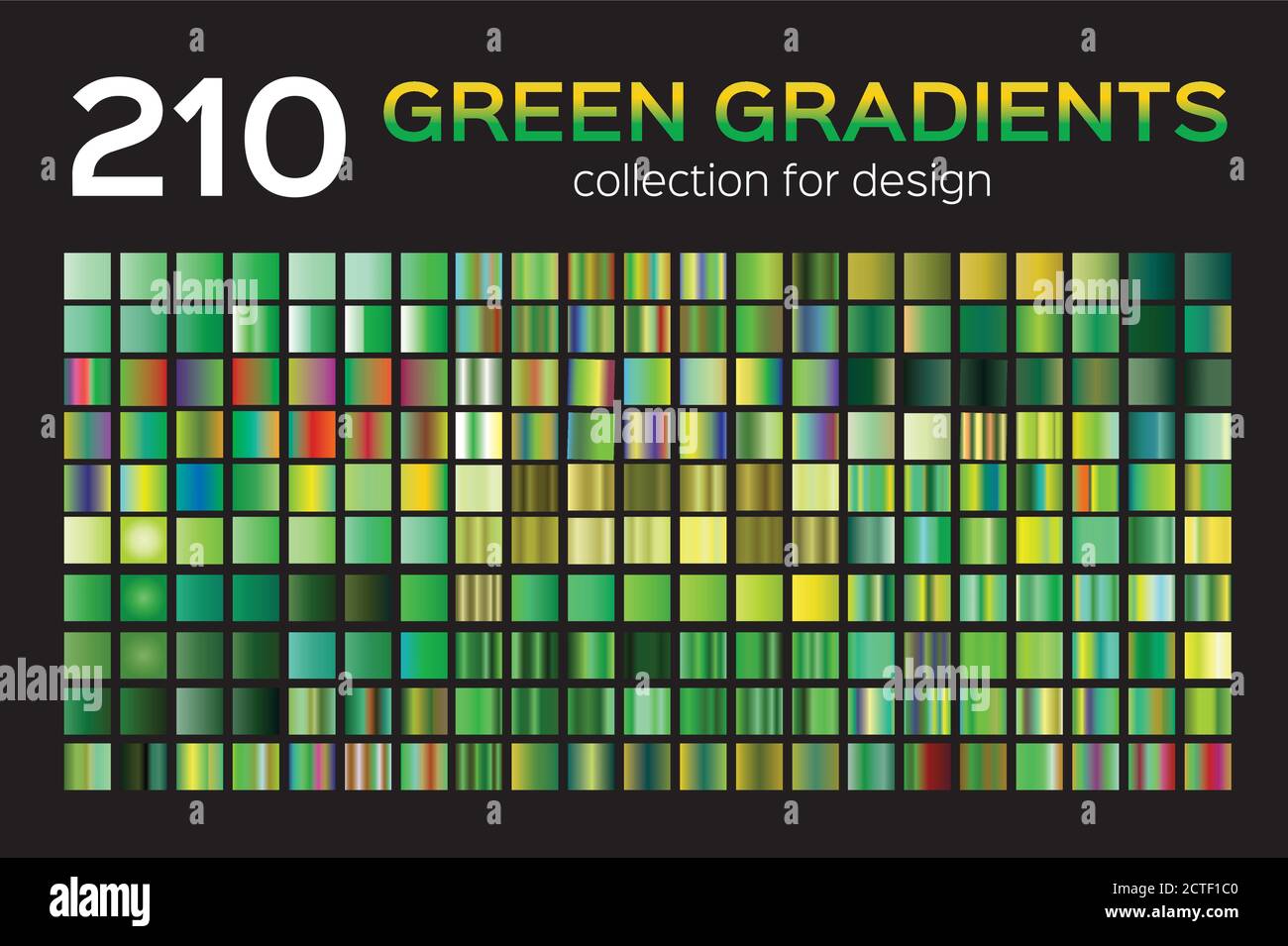 Mega Green Gradient Set. 210 Big Collection. Easy to use for Background ...