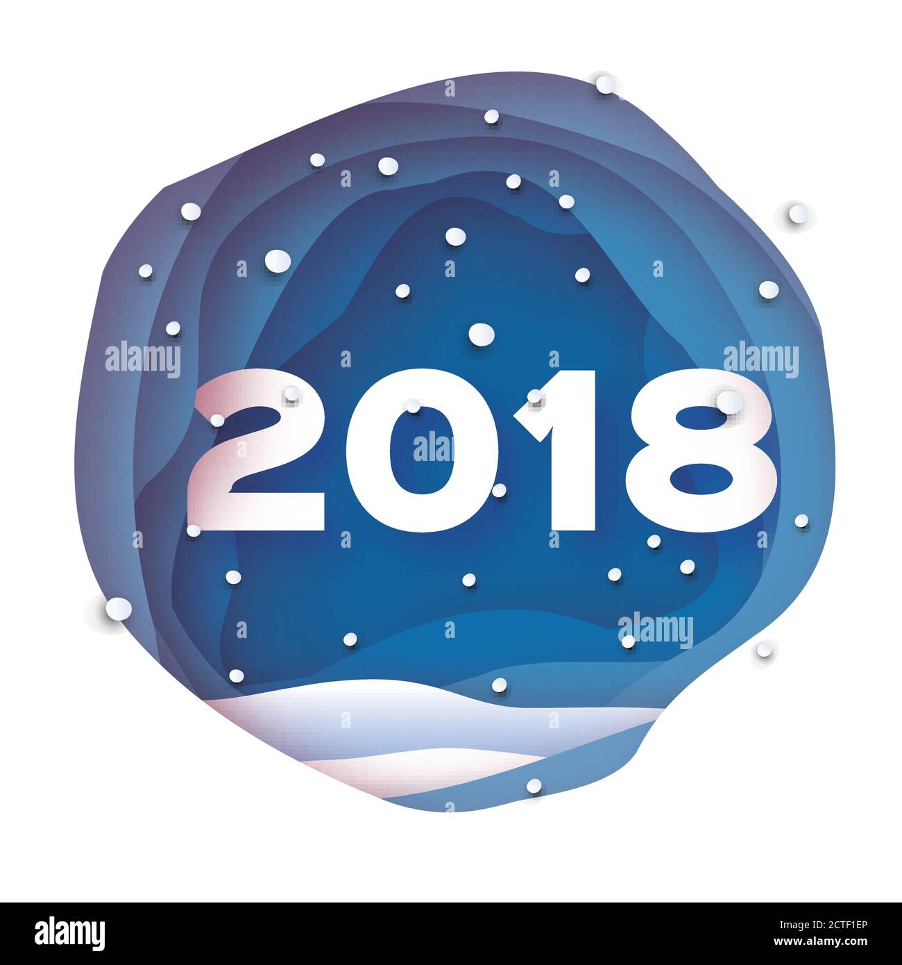 2018 Happy New Year Background. Blue Greetings Card for Christmas ...