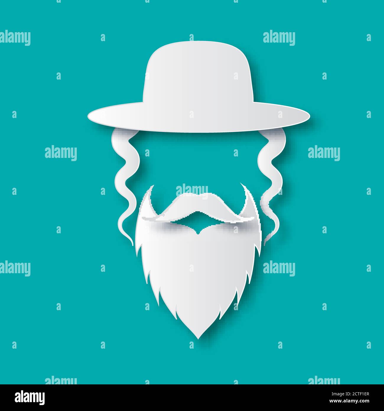 Origami Jewish men in the traditional clothing. Ortodox Jew hat ...