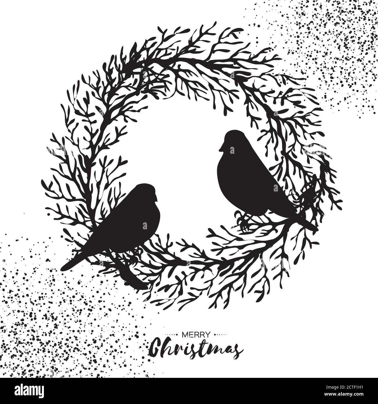 Christmas couple happy present Black and White Stock Photos & Images ...