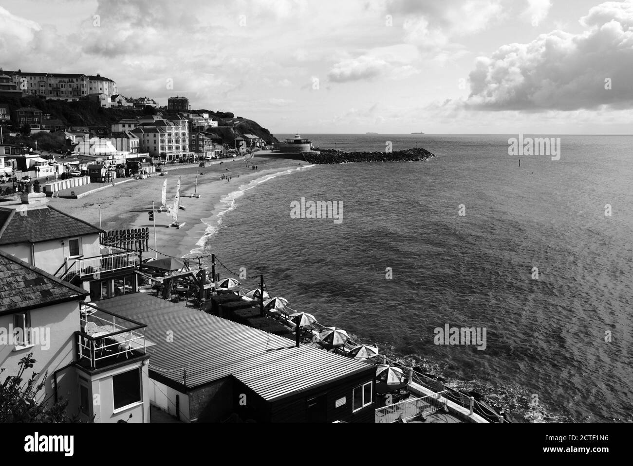 Ventnor Isle of Wight view of the beach and seafront Stock Photo - Alamy
