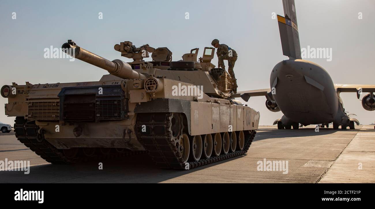 An M1A2 Abrams Tank, assigned to 1st Battalion, 6th Infantry Regiment ...