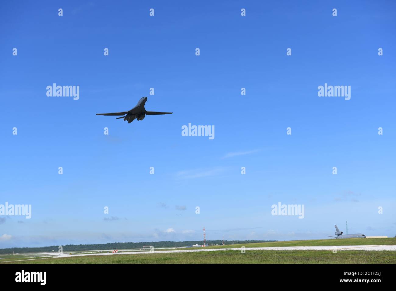 A B-1B Lancer assigned to the 28th Bomb Wing takes off for Exercise ...