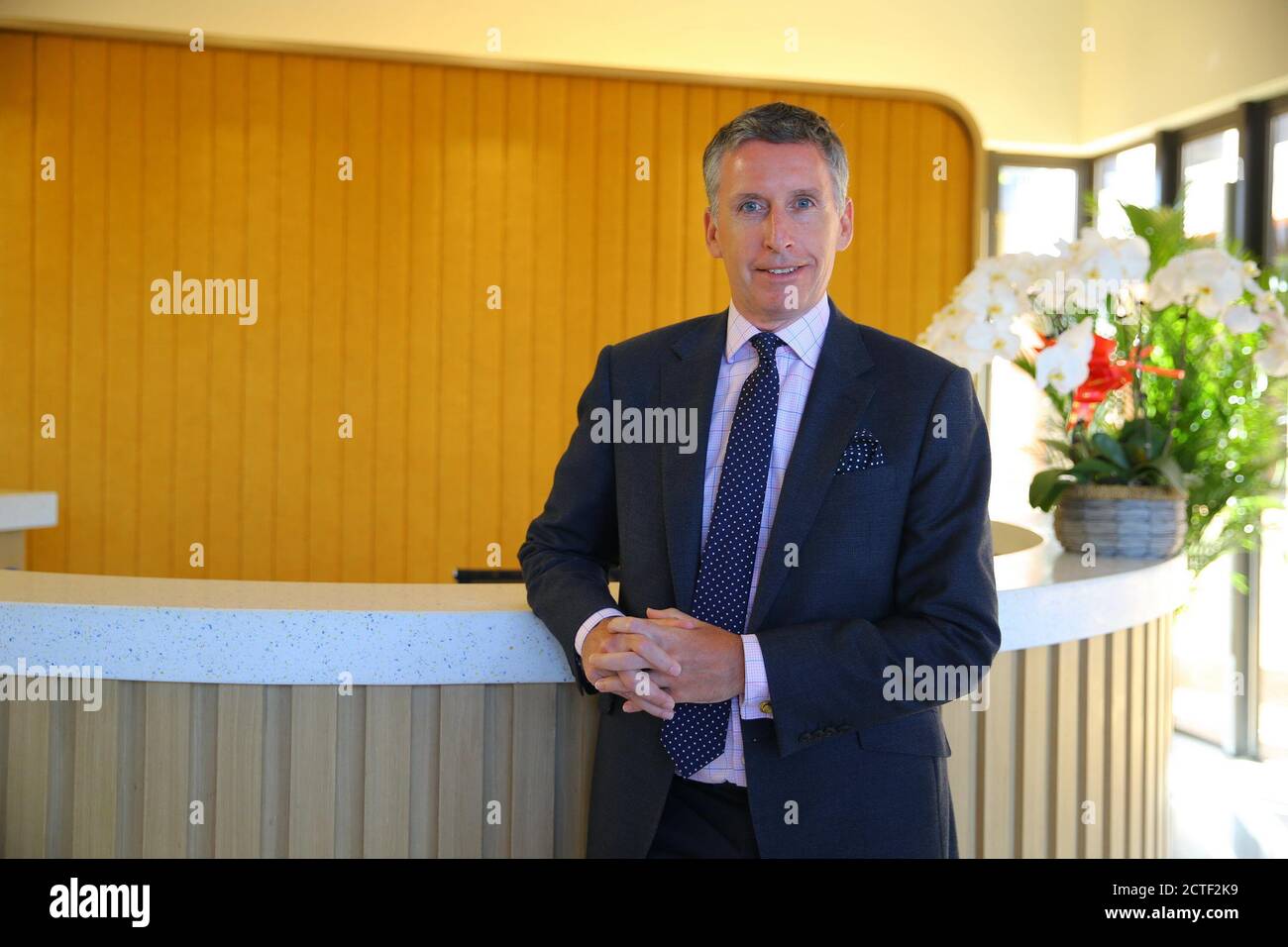 Charles Ellison, the head master of Harrow Shanghai, arrives at and ...