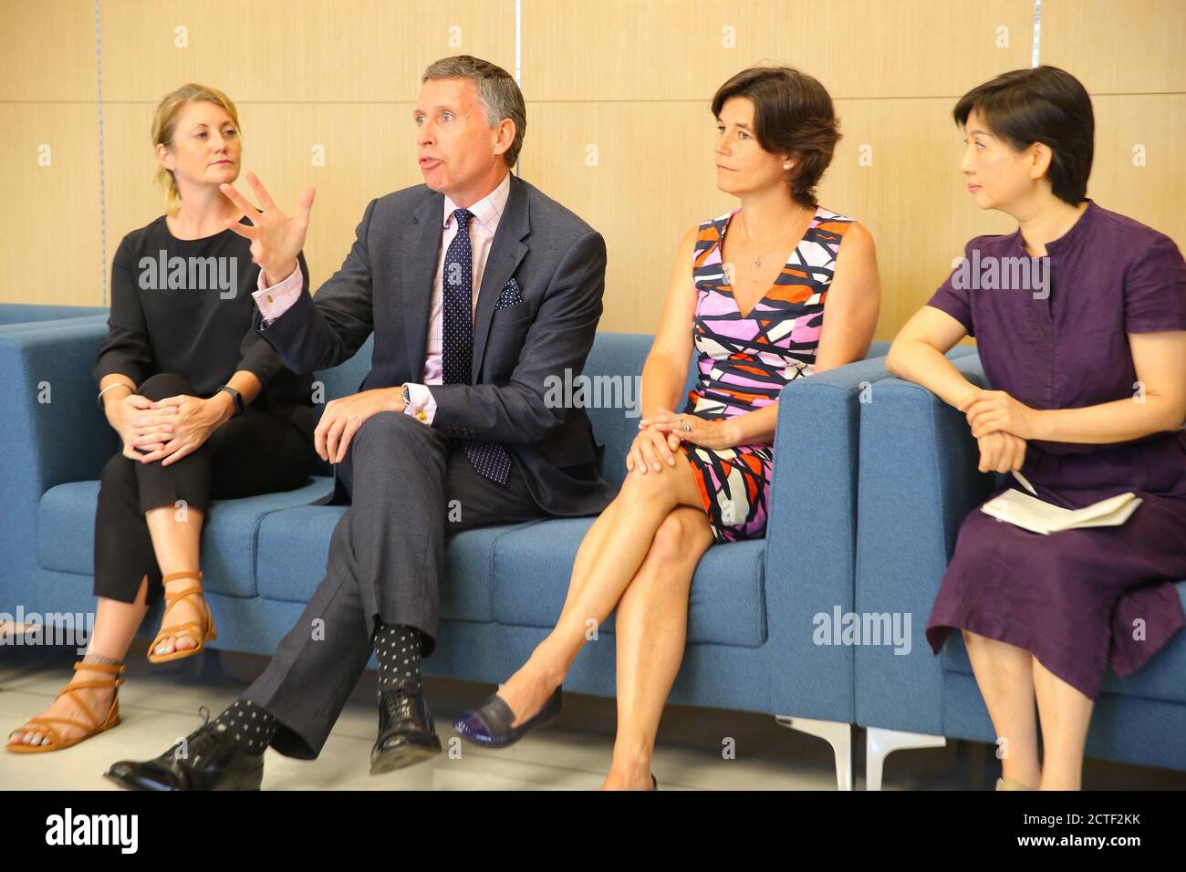 Charles Ellison, the head master of Harrow Shanghai, middle left ...