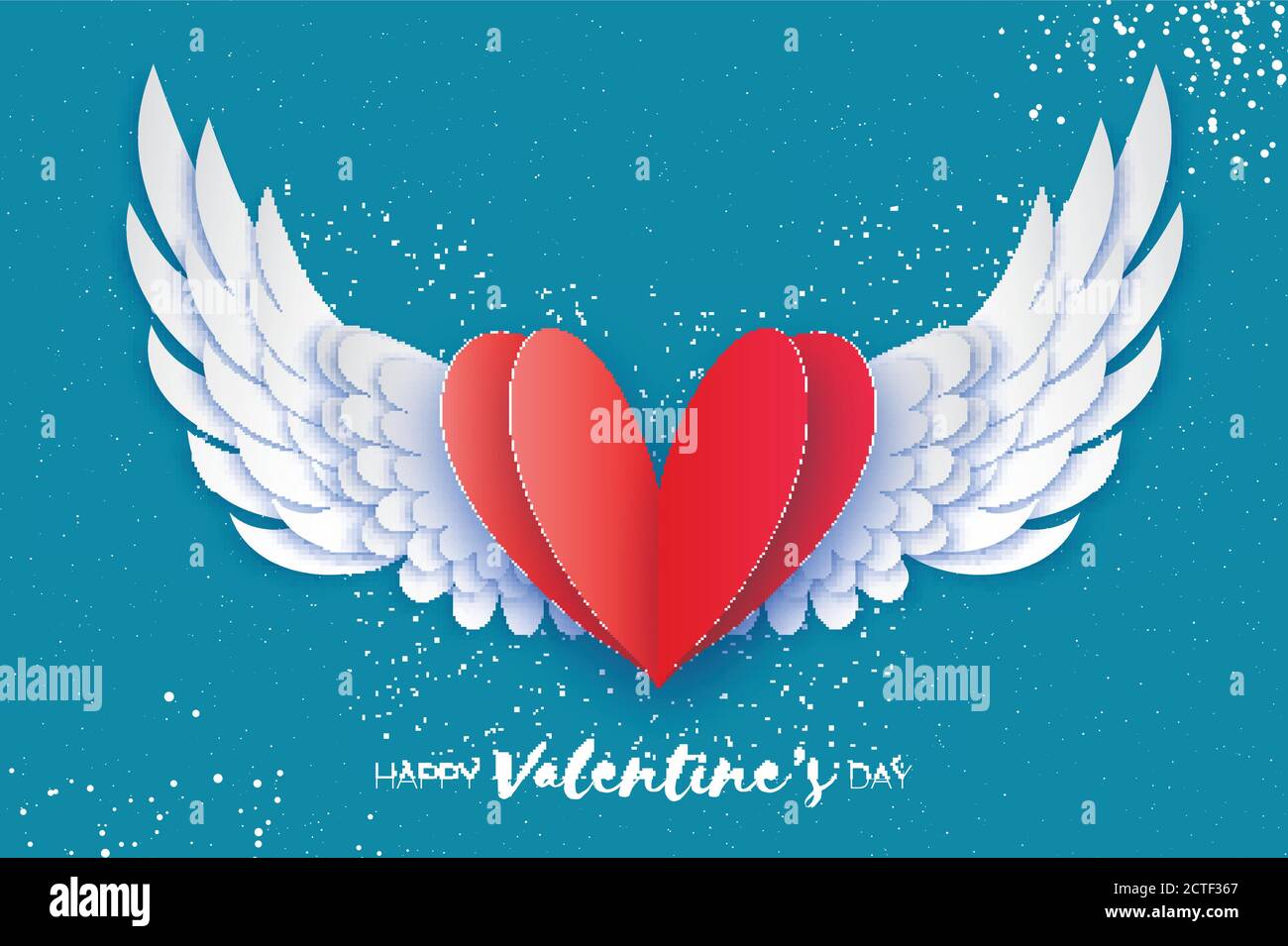 Red Hearts With Angel Wings