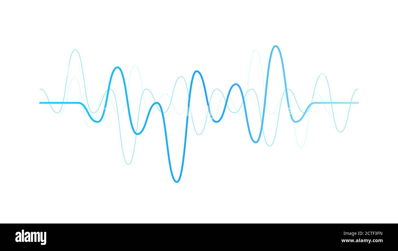 Sound blue wave line curve logo object isolated on white background ...