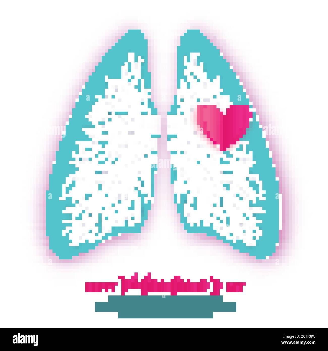 Lungs origami. Love Heart. Blue Paper cut Human Lungs anatomy with ...