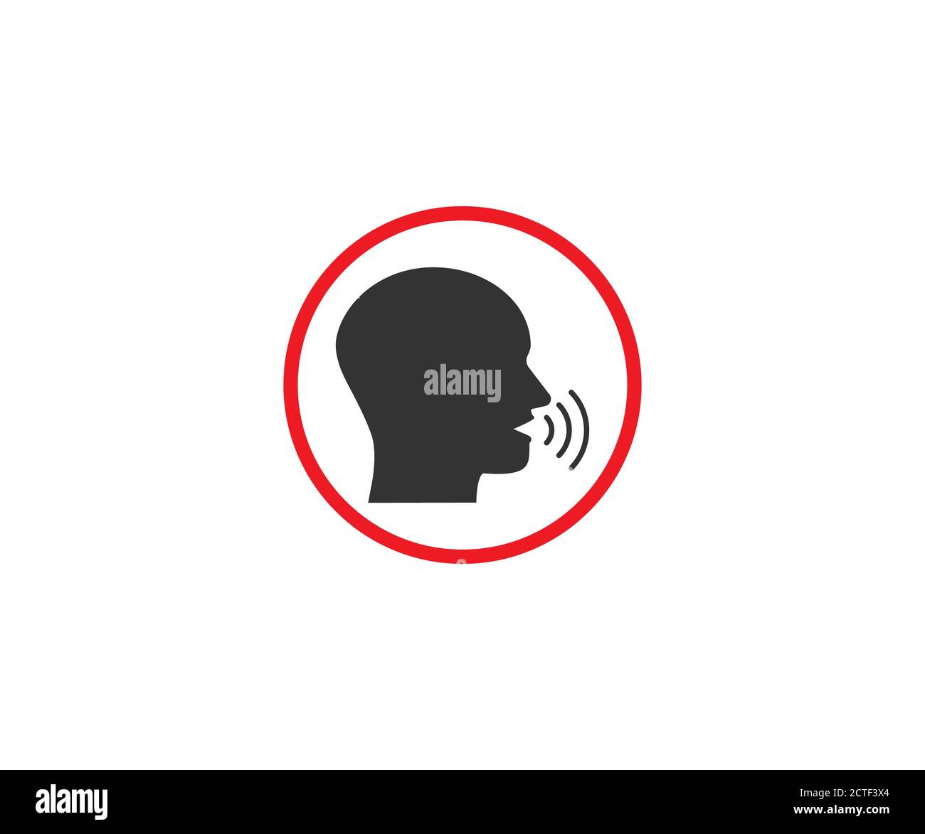 No talking, quiet, silence icon. Vector illustration, flat design Stock ...
