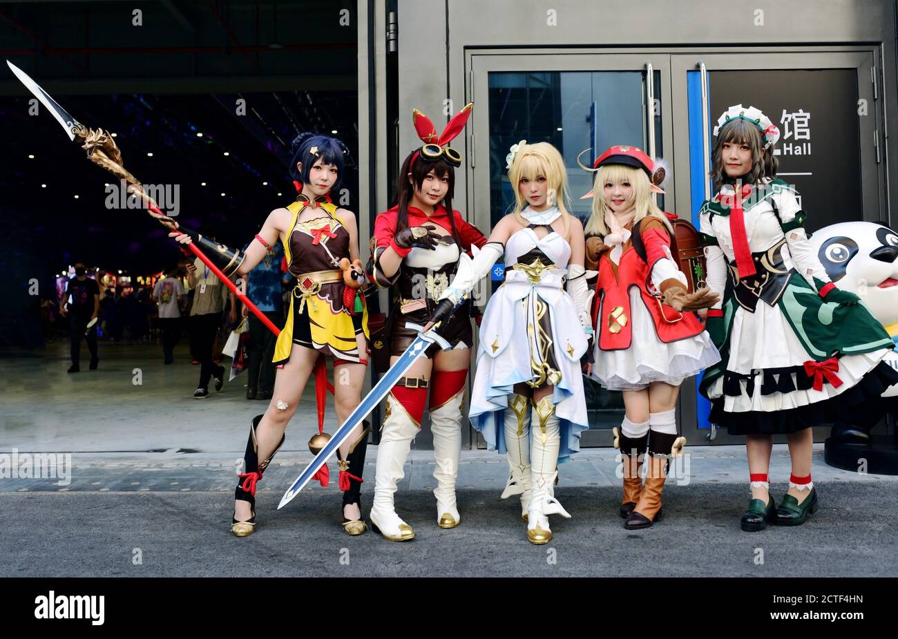 Cosplayers dress up as figures from animations, comics, and games ...