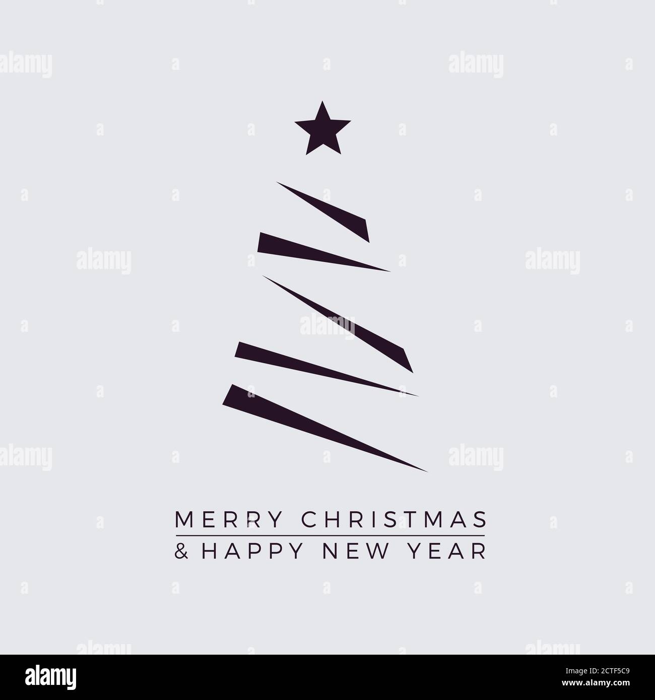 Abstract christmas tree, vertical greeting card in flat design, with ...