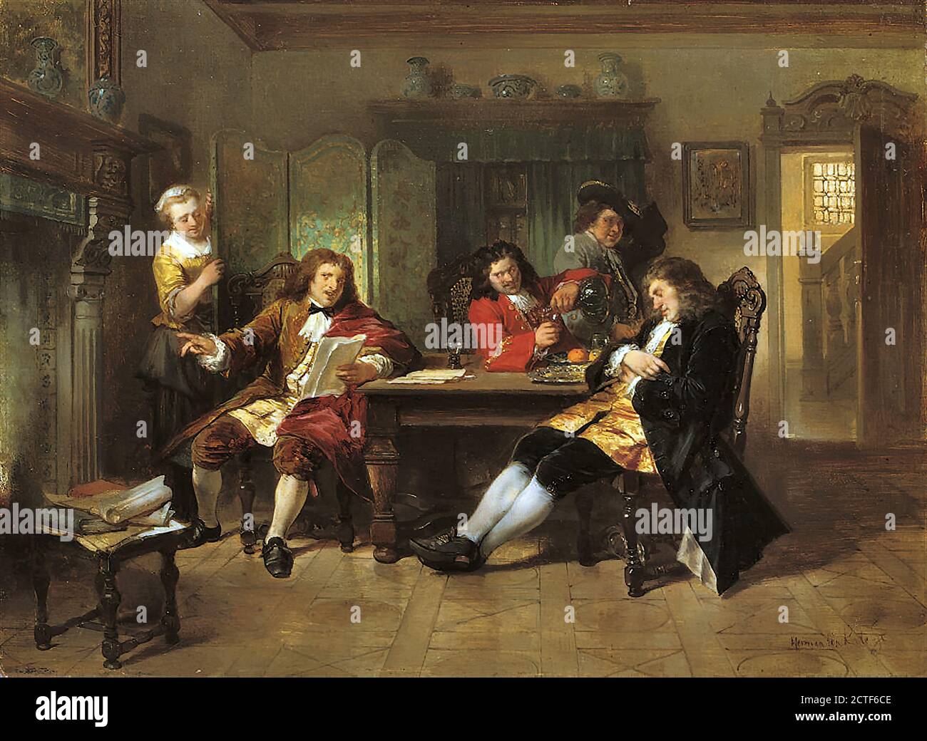 Kate Herman Ten - an Amusing Story - Dutch School - 19th Century Stock ...