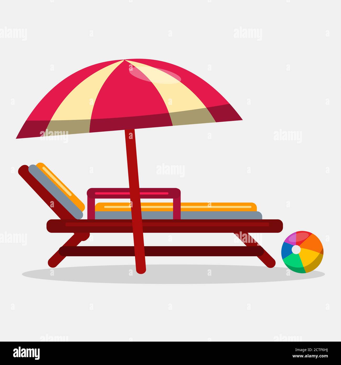 beach chair isolated vector illustration in flat style Stock Vector ...