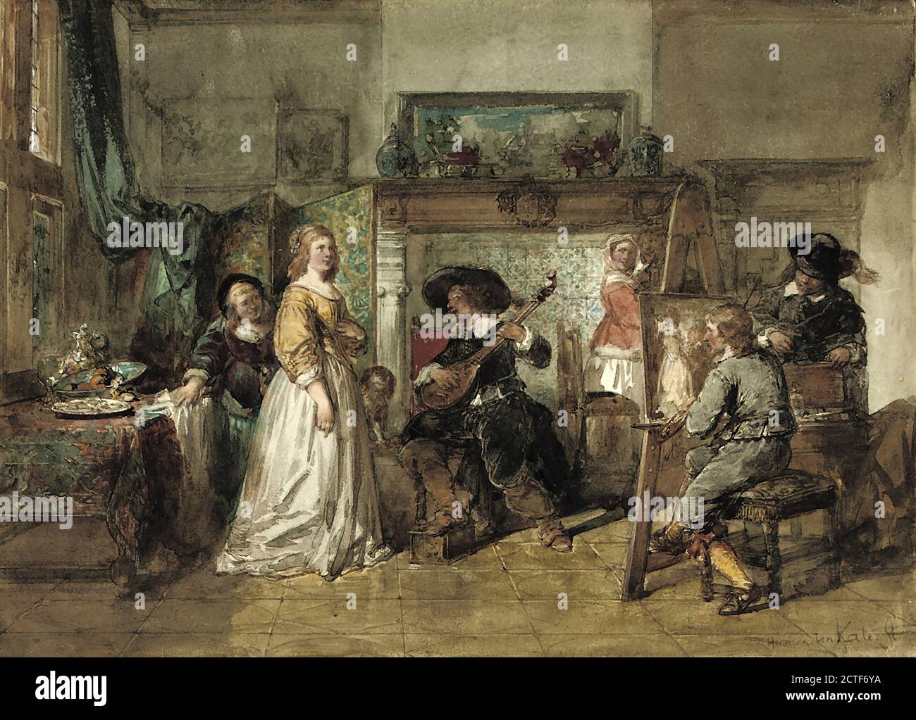 Kate Herman Ten - in the Artist's Studio - Dutch School - 19th Century ...