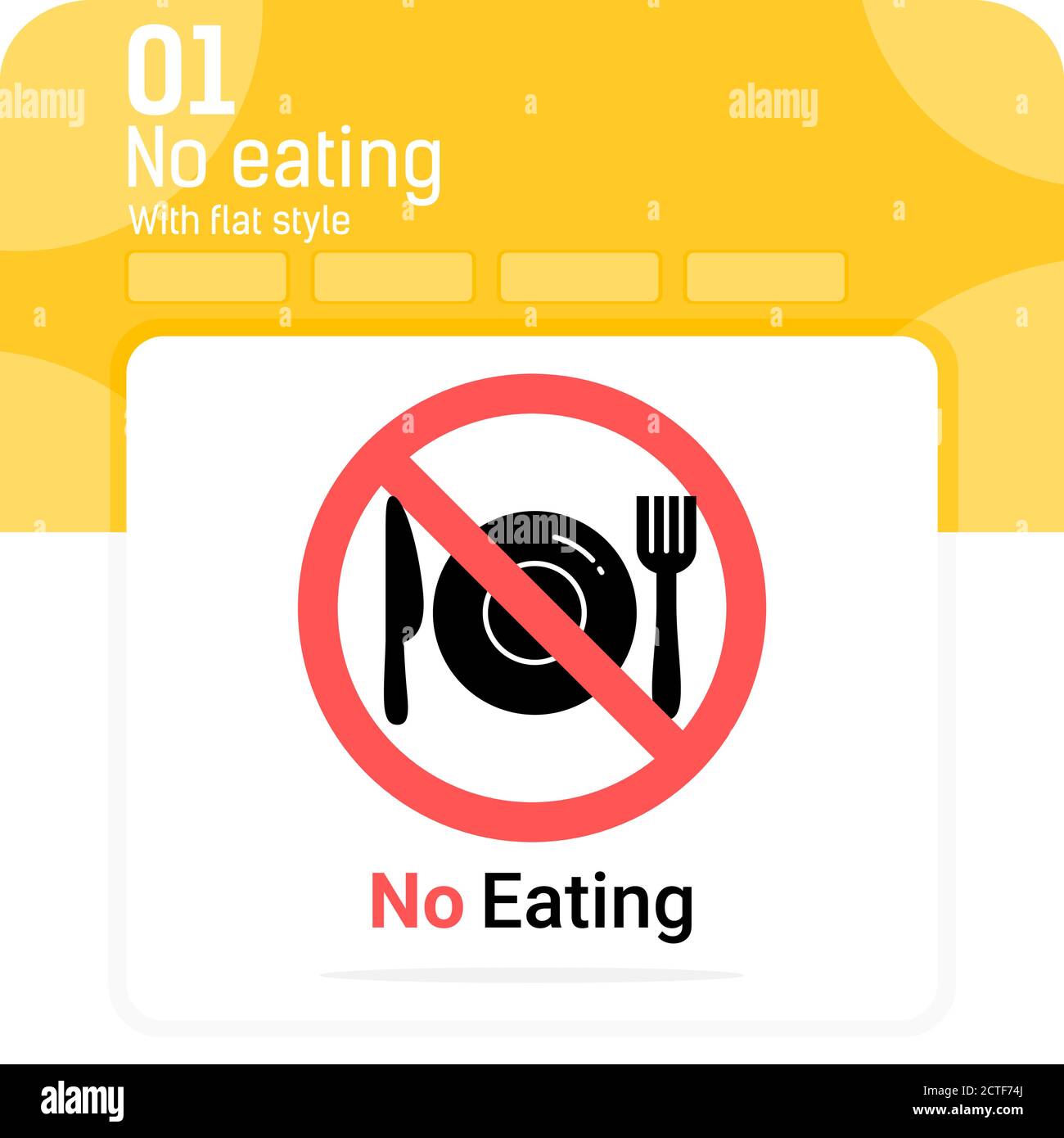 No eating sign premium icon with multiple style isolated on white ...