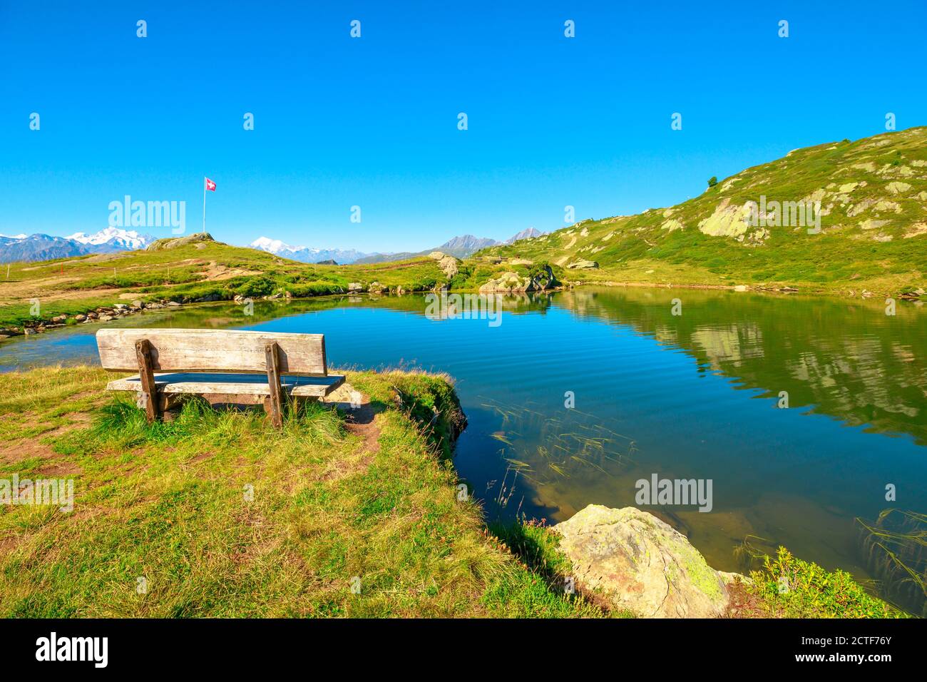 lake at the top of Great Aletsch Glacier, the largest glacier in the ...