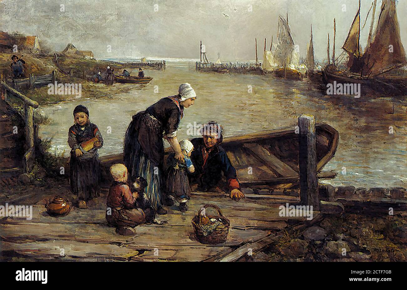 Kate Mari Ten - a Fisherman's Family Marken - Dutch School - 19th ...
