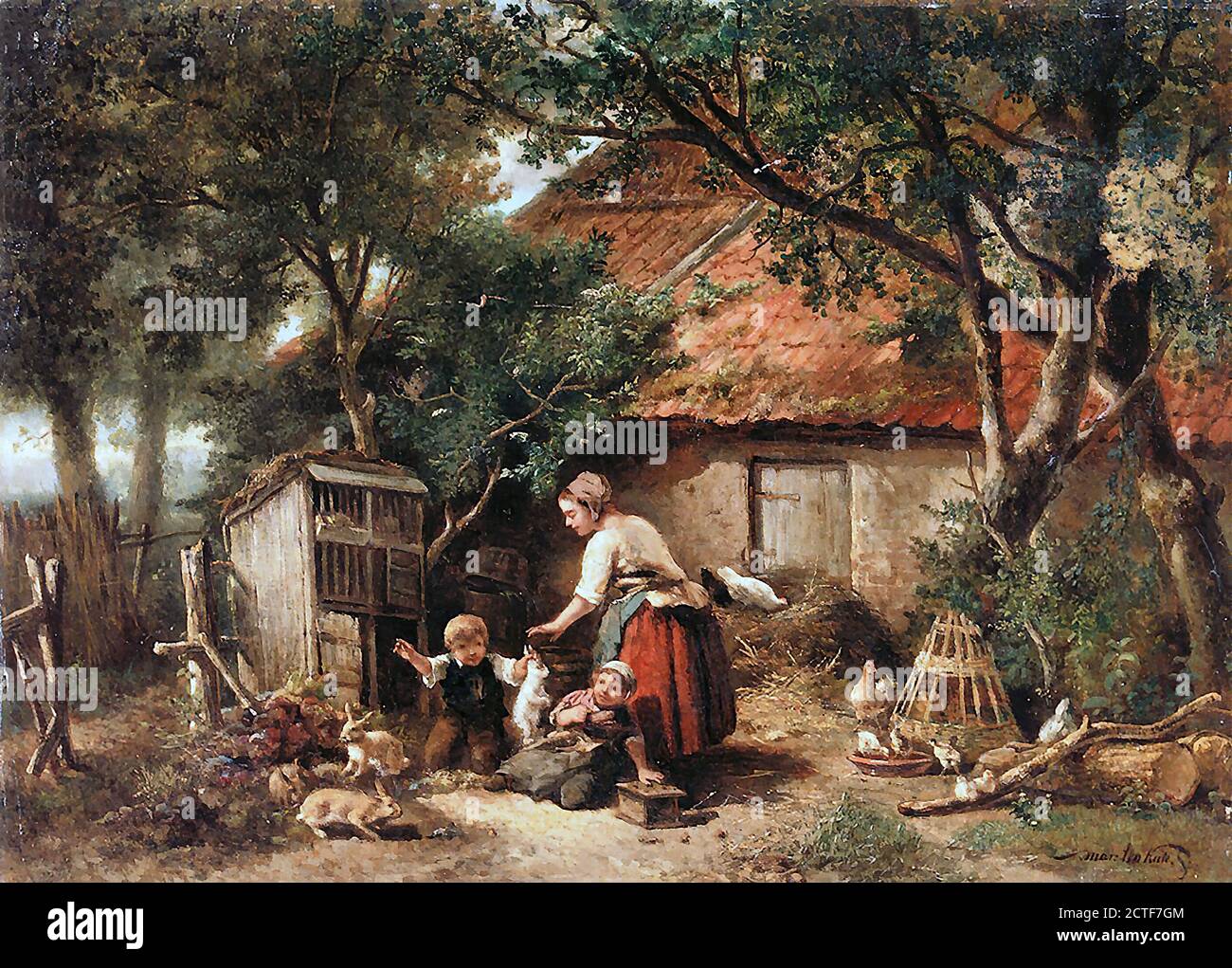 Kate Mari Ten - a Busy Farmyard - Dutch School - 19th Century Stock ...