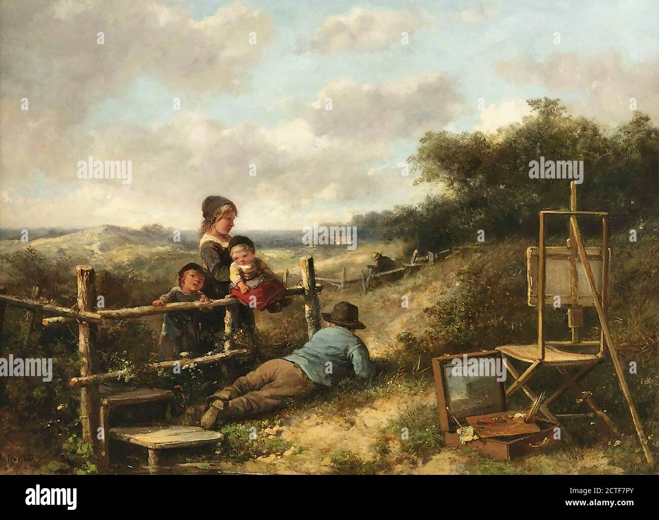 Kate Mari Ten - En Plein Air - Dutch School - 19th Century Stock Photo ...